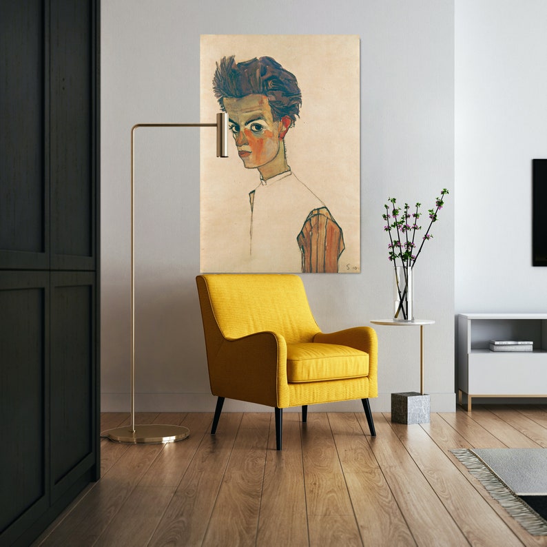 Egon Schiele Self-portrait Art, Schiele Reproduction, Modern Art ...