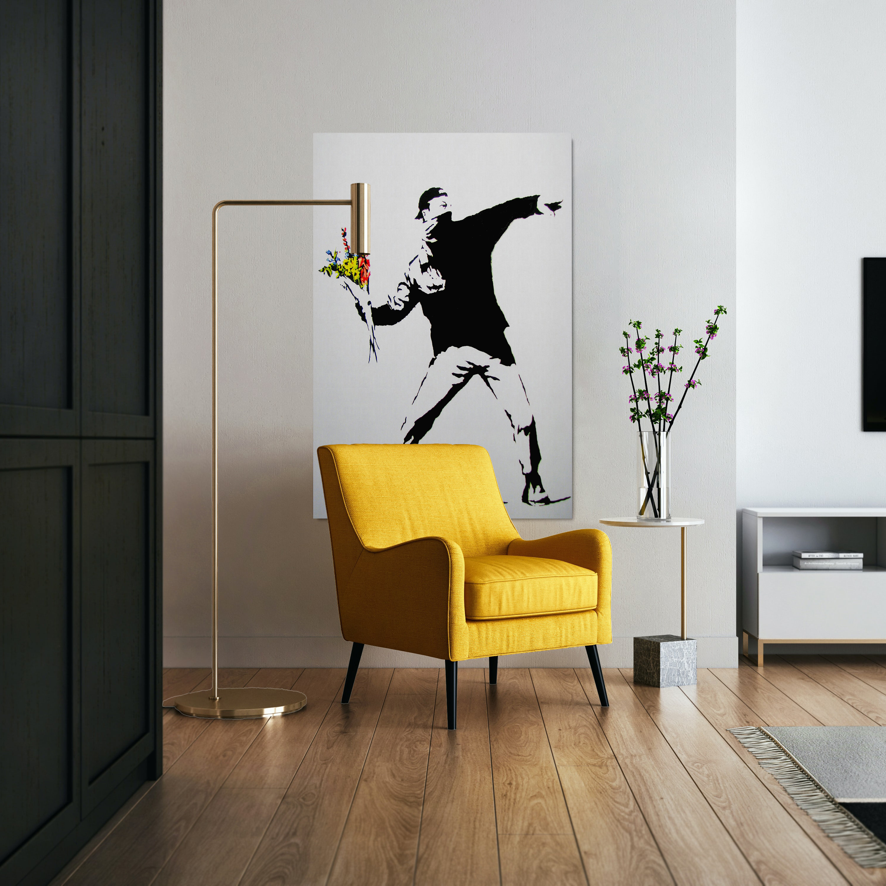 BANKSY Throwing Flowers Graffiti Art Banksy Flower Bomber - Etsy