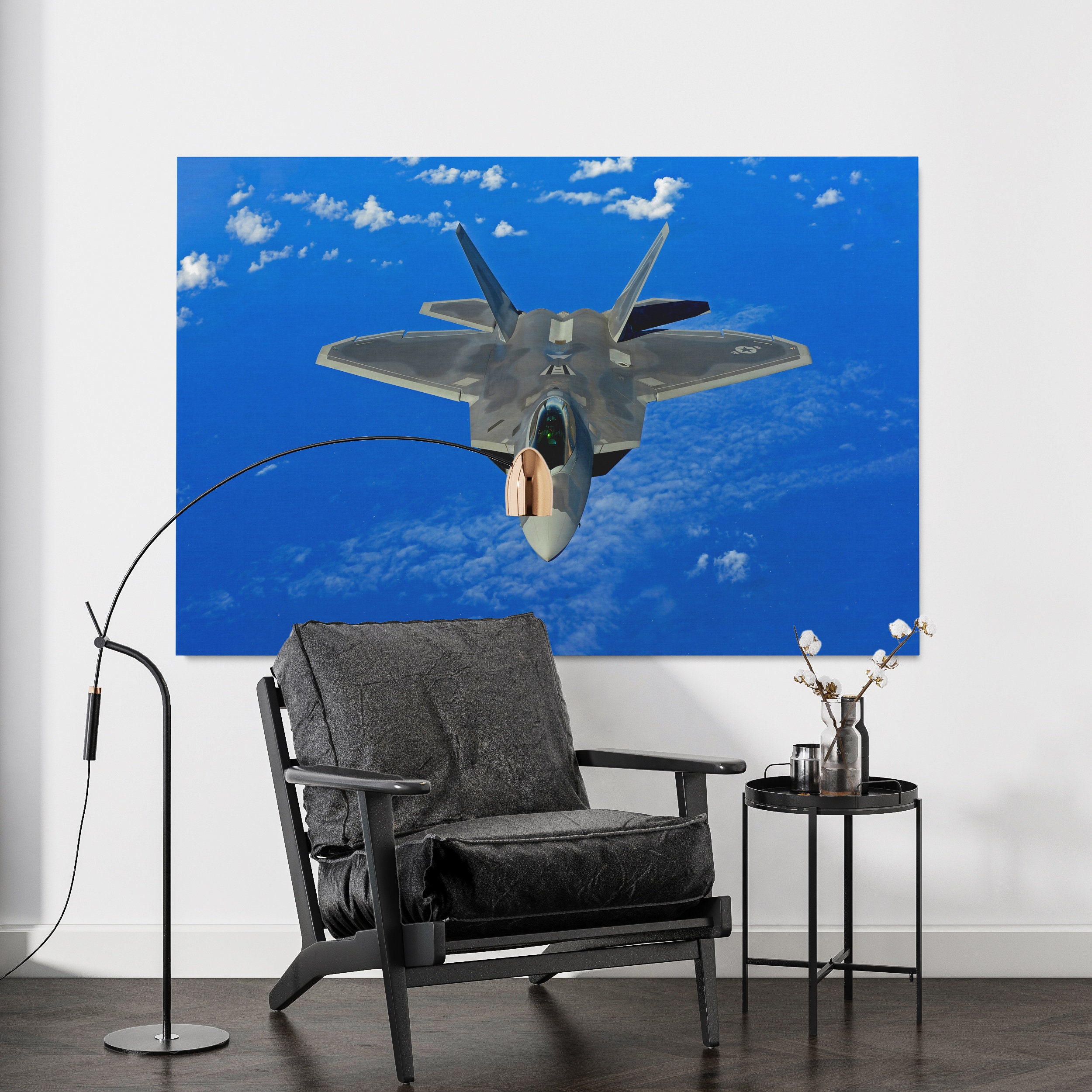 Fighter Jets Wall Decor, F-22 Raptor Wall Art, F22 Art / Canvas and ...
