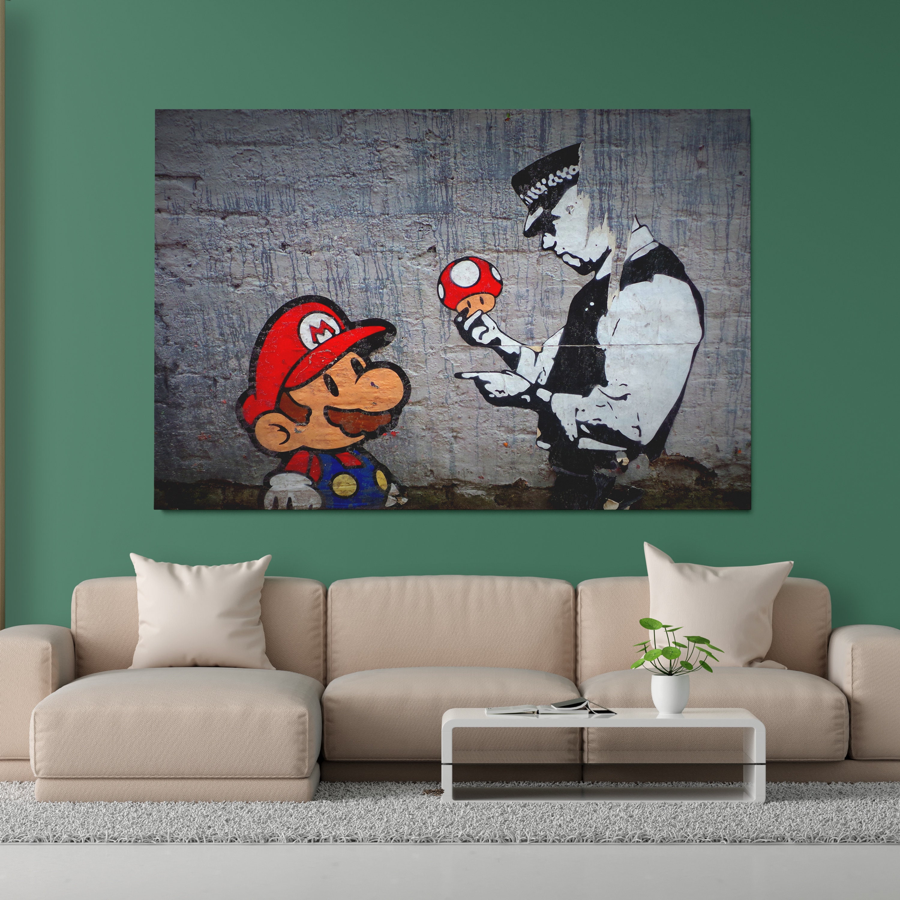 Banksy Wall Art Mario Banksy Canvas Banksy Super Mario Wall - Etsy