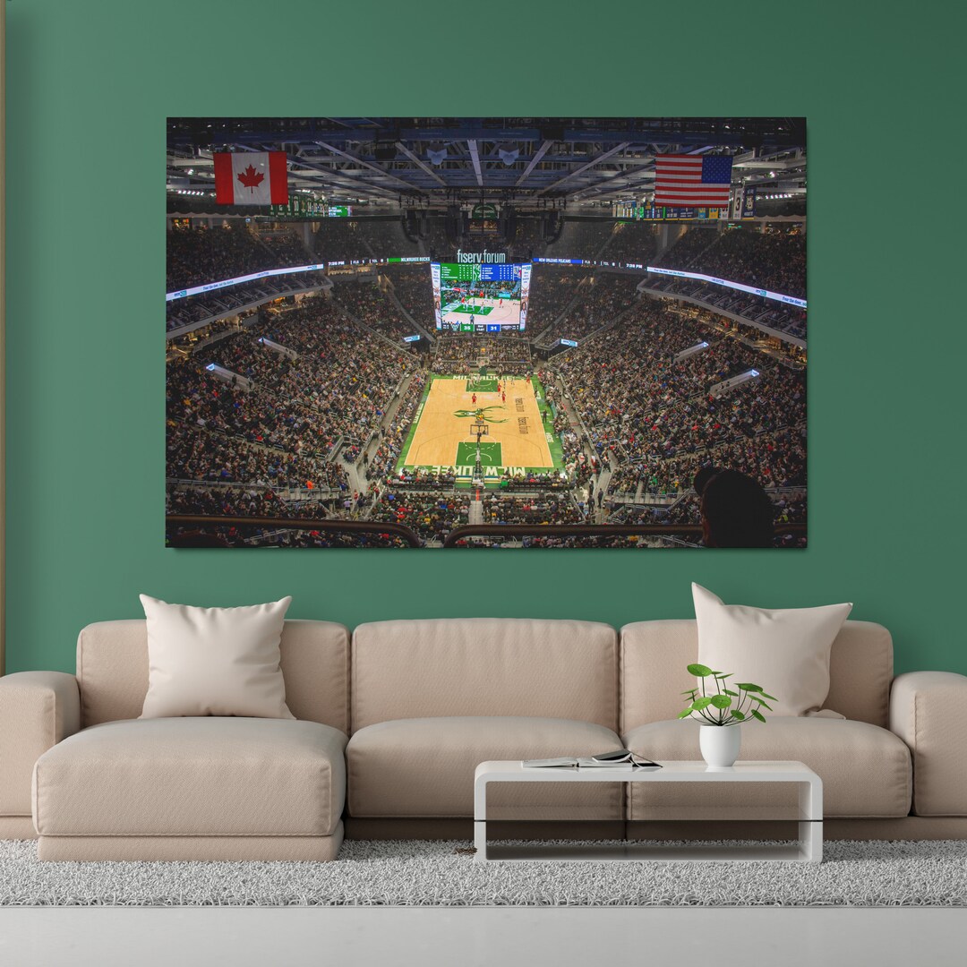 Milwaukee Bucks Fiserv Arena Wall Art, Stadium Fan Art / Canvas and ...