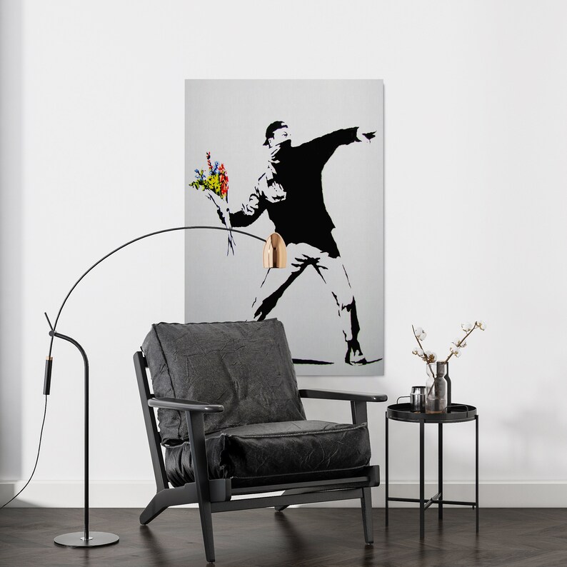 BANKSY Throwing Flowers Graffiti Art Banksy Flower Bomber - Etsy