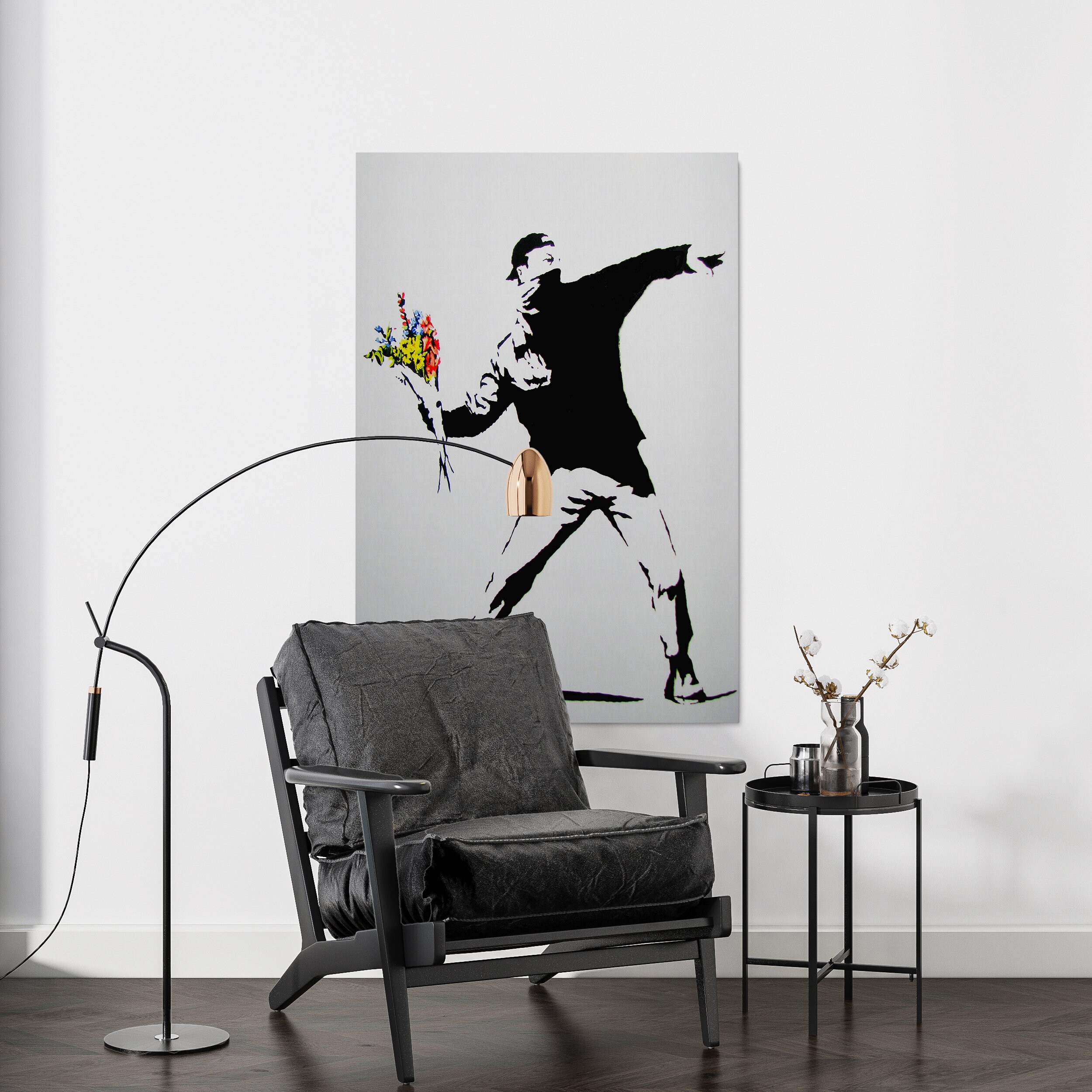 BANKSY Throwing Flowers Graffiti Art Banksy Flower Bomber - Etsy