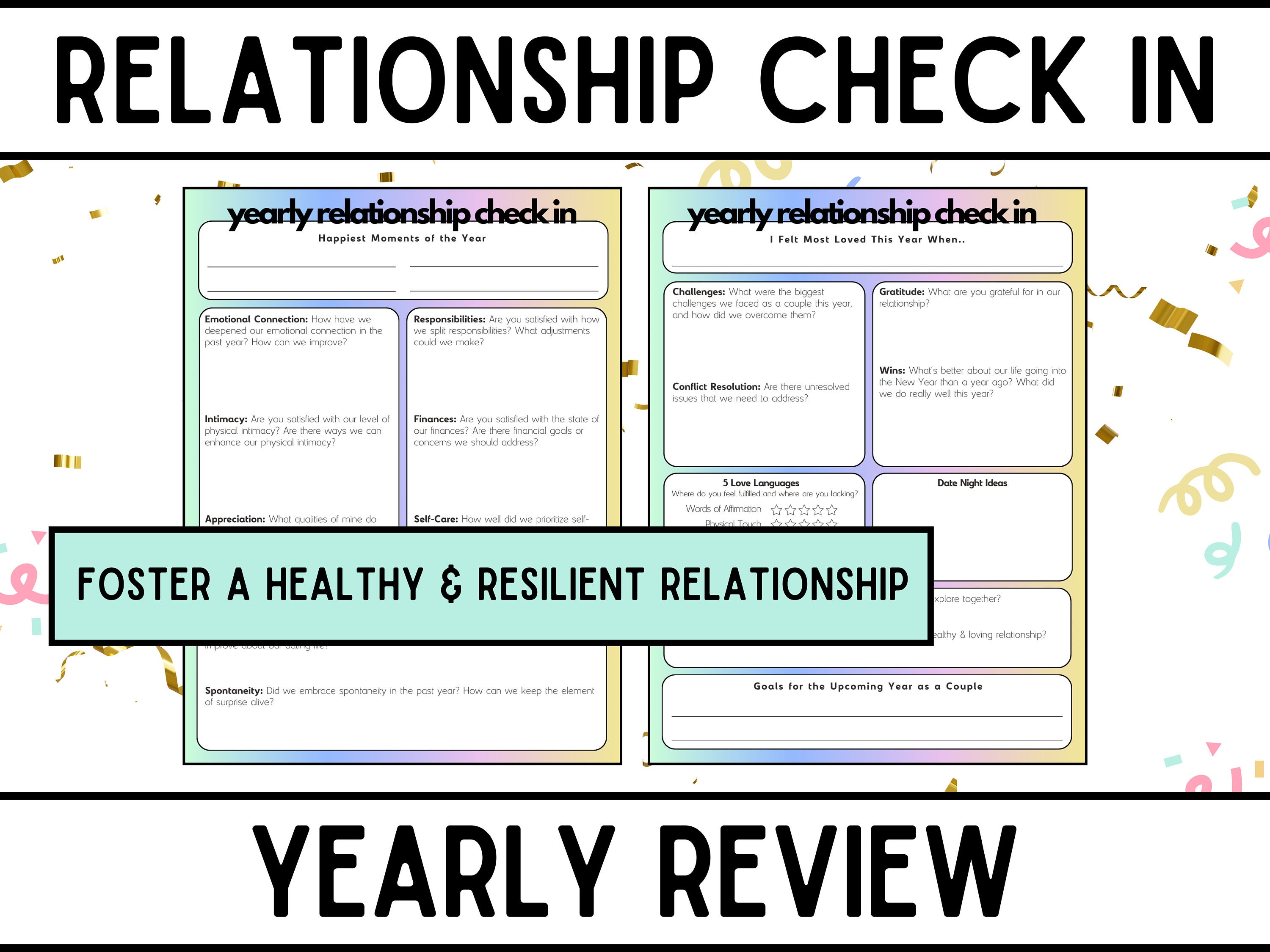 Year in Review New Years Resolutions Kids Time Capsule Couples ...