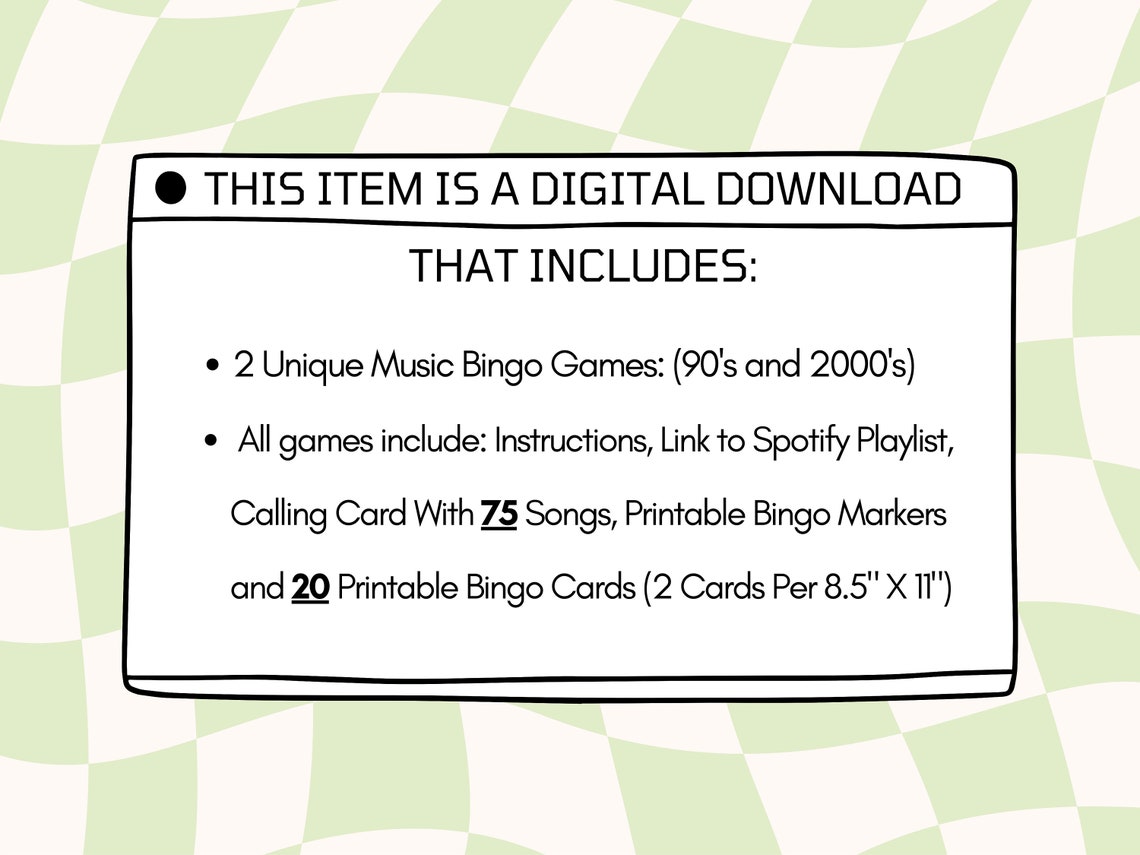 90s & 2000s Music Bingo: 20 Card Set, Party Games (digital Download) - Etsy