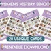 Women's History Month Bingo Game International Women's Day Bingo 20 ...