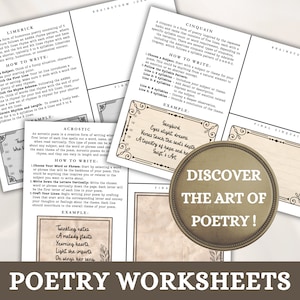 Poetry Worksheets | Poetry Party Activity | How to Write an Acrostic ...
