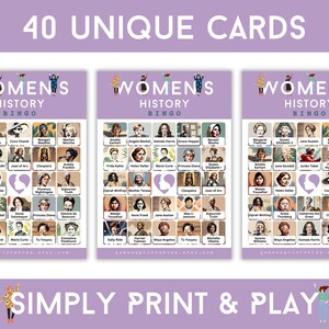 Women's History Month Bingo Game | International Women's Day Bingo 40 ...