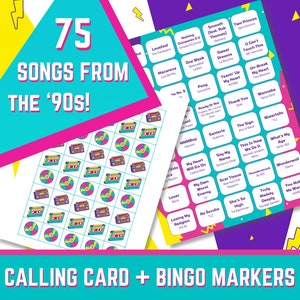 90s Music Bingo With Playlist, 60 Bingo Cards, Singo, 90s Bingo, 1990s ...