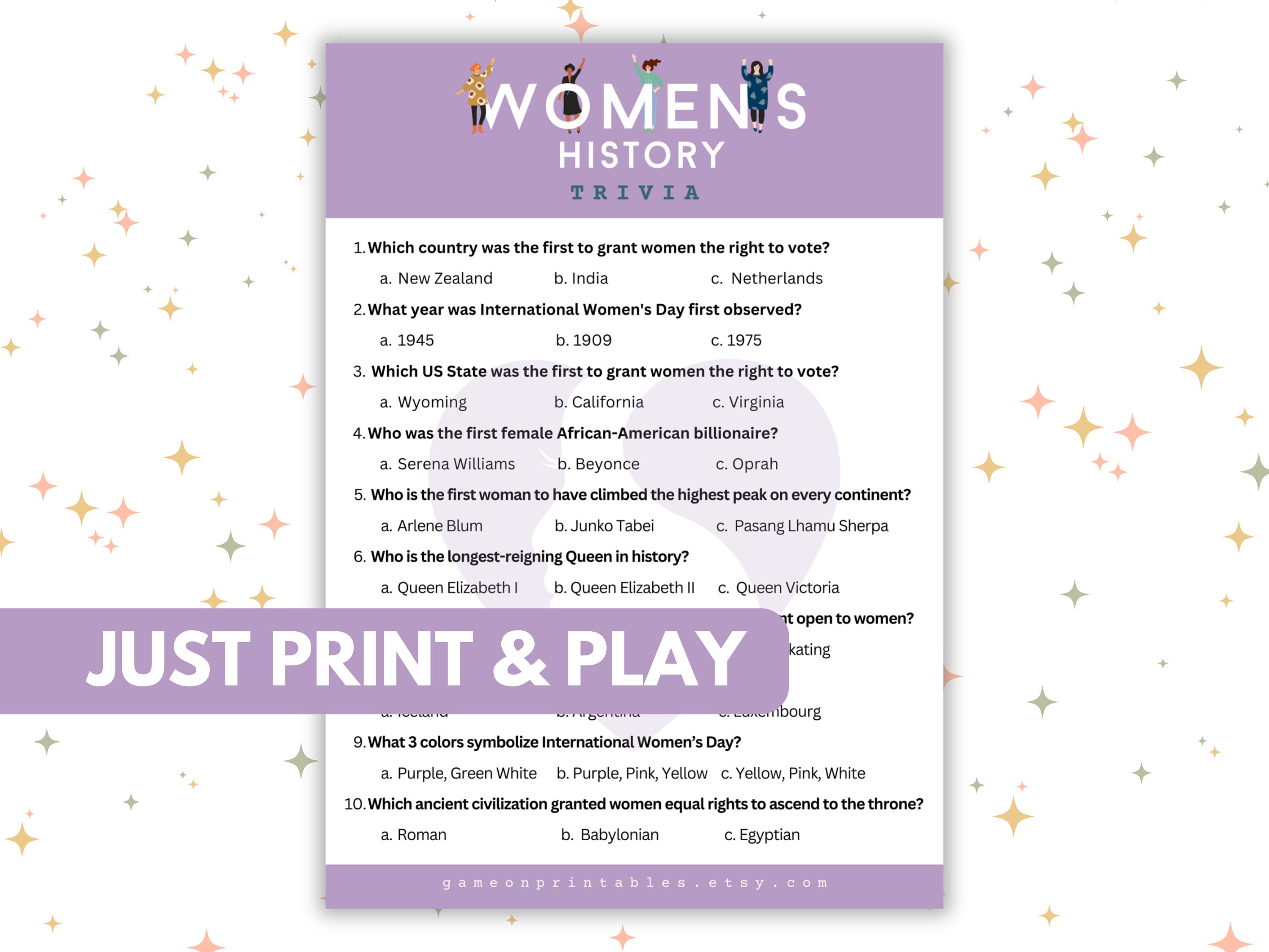Women's History Month Game Bundle International Women's Day Games Women ...
