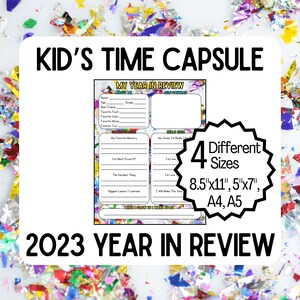 Kids Time Capsule Kids Year in Review New Years Eve Kids Game Kids New ...