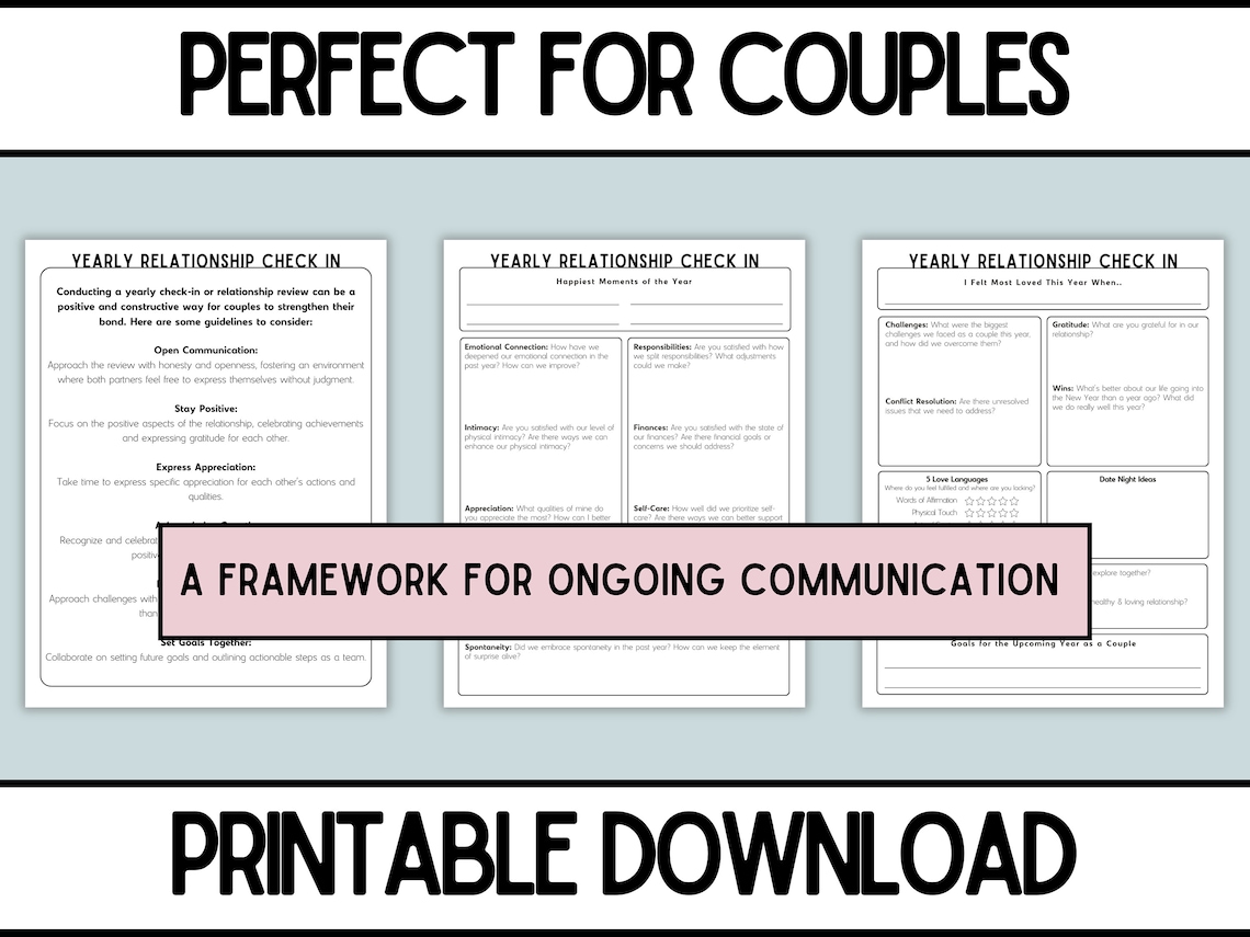 Yearly Relationship Review Couples Check in Year in Review Marriage ...