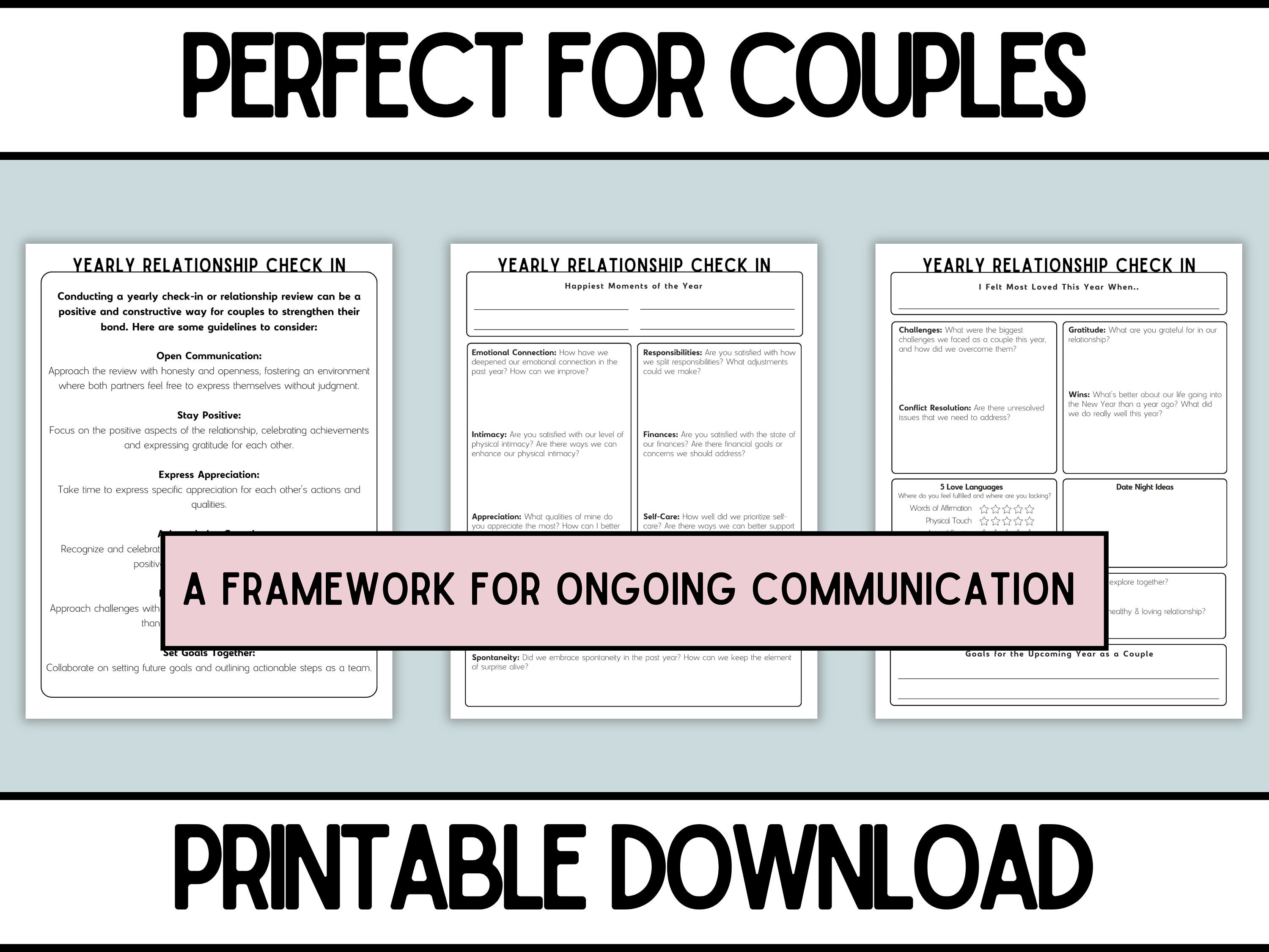 Yearly Relationship Review | Couples Check in | Year in Review ...