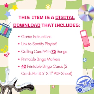 2000s Music Bingo | 2000s Singo Bingo | 40 Bingo Cards | Y2K Music ...