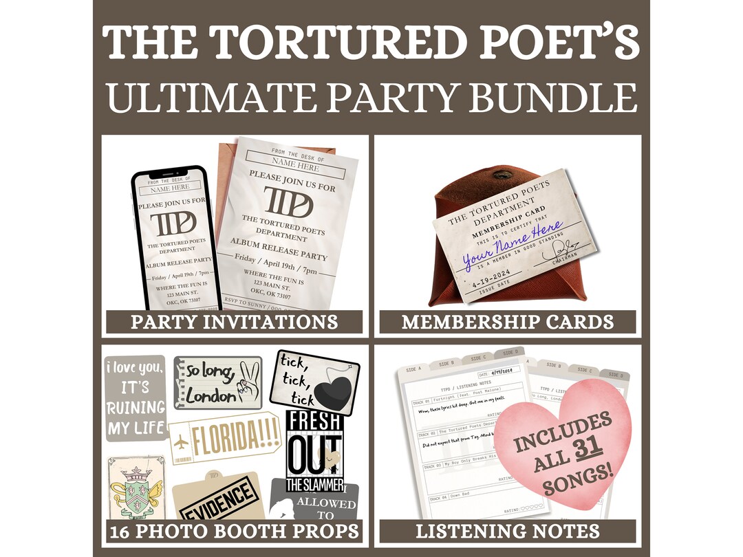 Tortured Poets Dept. Party Bundle TTPD Album Release Party Bundle TTPD ...