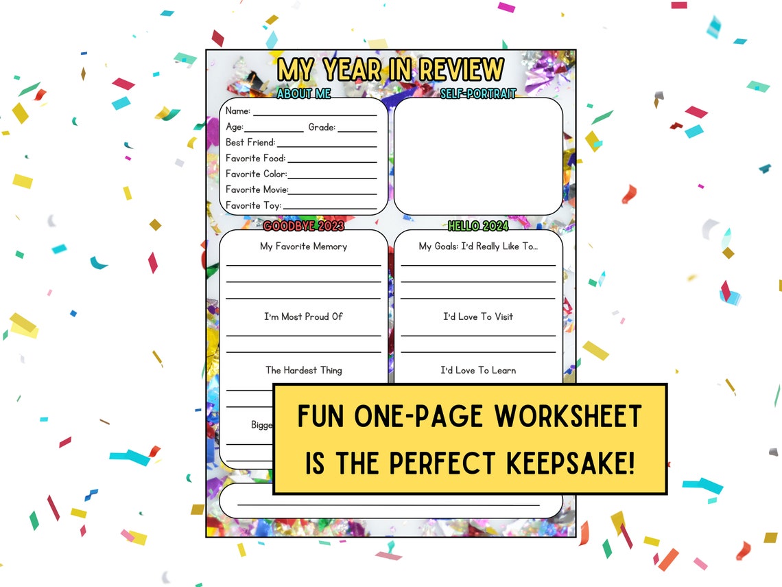 Kids Time Capsule Kids Year in Review New Years Eve Kids Game Kids New ...