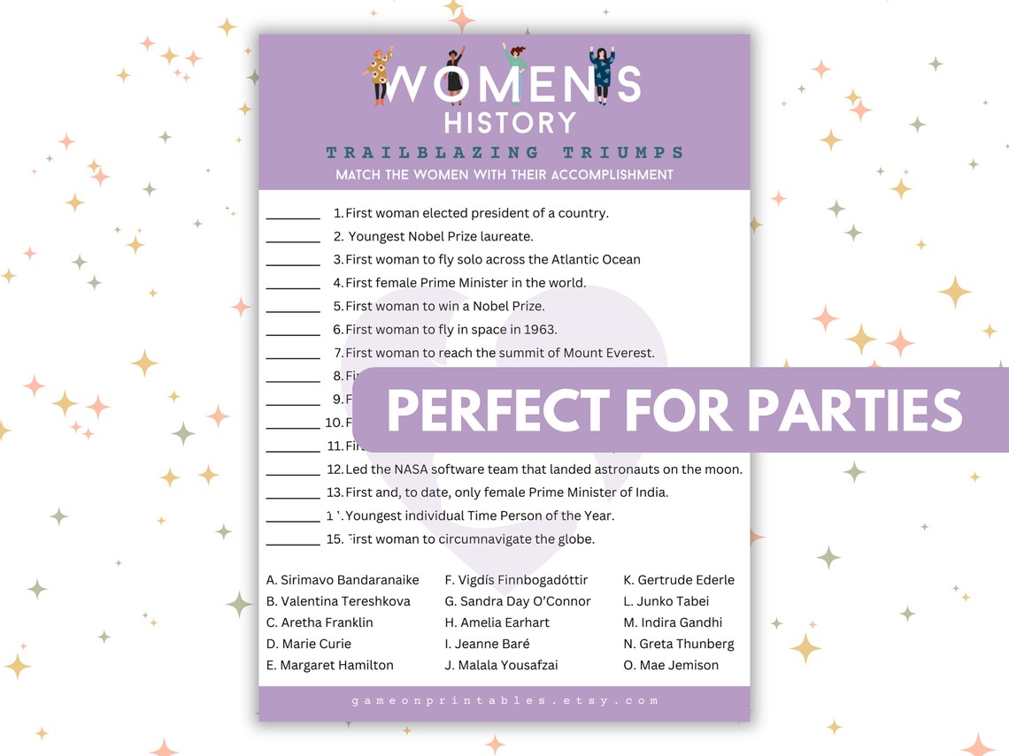 Women's History Month Game Bundle International Women's Day Games Women ...