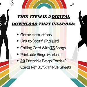 70s Music Bingo Game | 20 Printable Cards (PDF Download) - Etsy