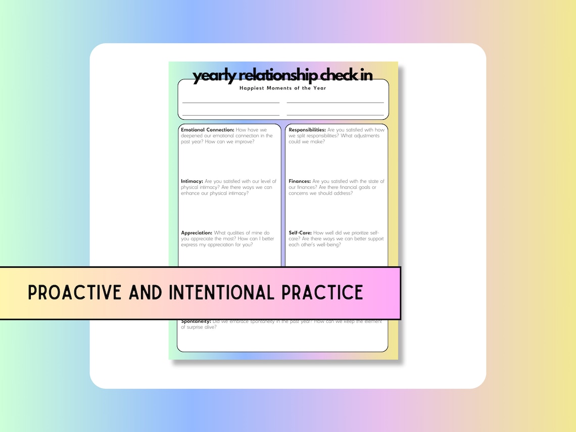 Yearly Relationship Review Couples Check in Year in Review Marriage ...