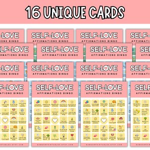 Self-love Affirmations Bingo | 48 Positive Affirmation Cards for Kids ...