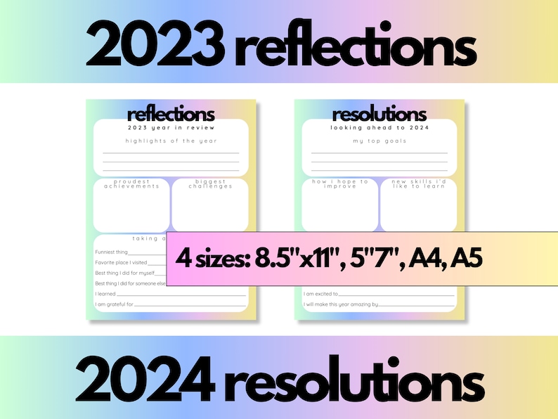 2023 Year in Review 2024 New Year's Resolutions Time Capsule Yearly ...