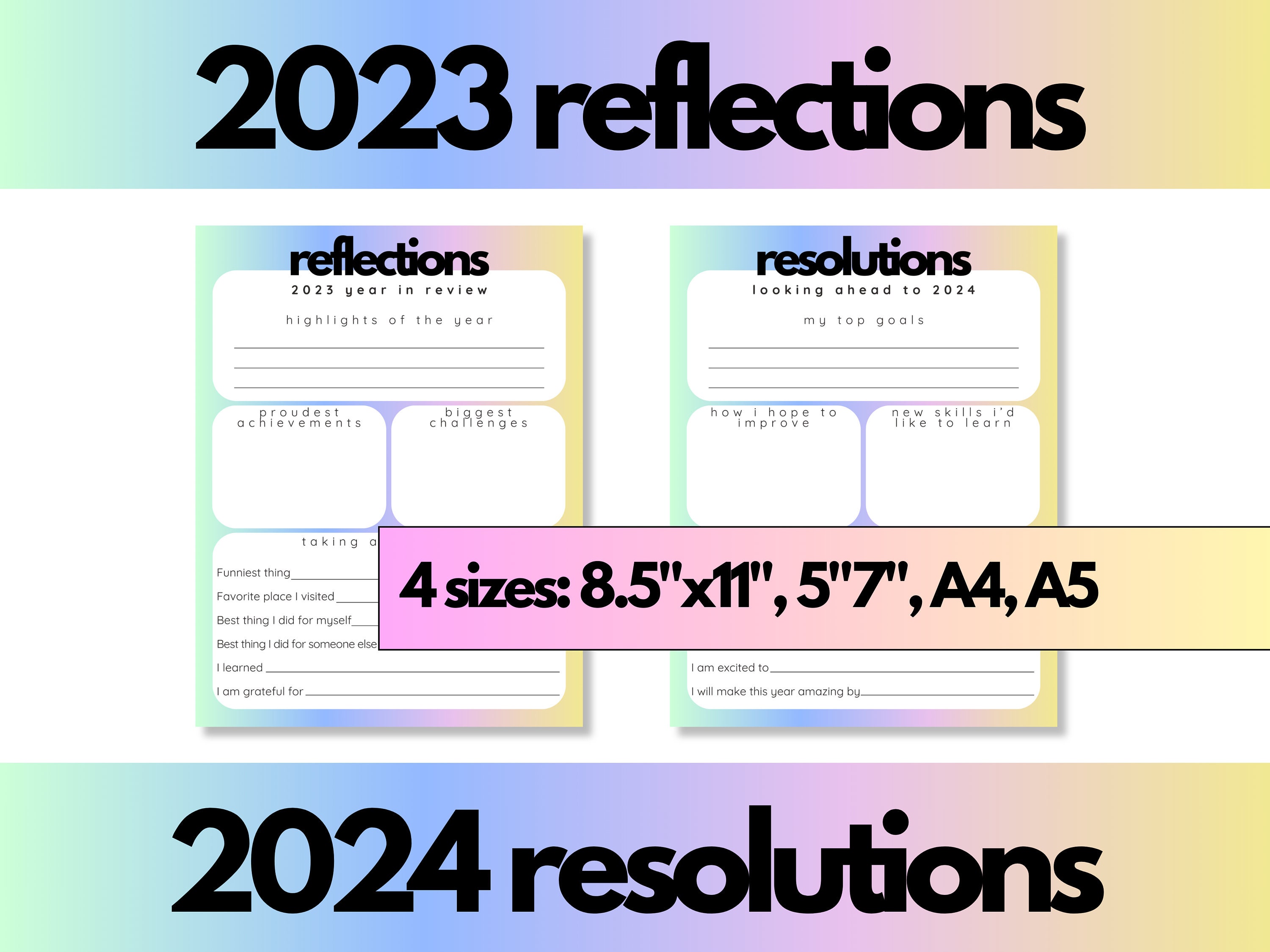 2023 Year in Review 2024 New Year's Resolutions Time Capsule Yearly ...