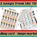 70s Music Bingo 70s Singo Bingo 20 Bingo Cards 1970s Music Party Games ...