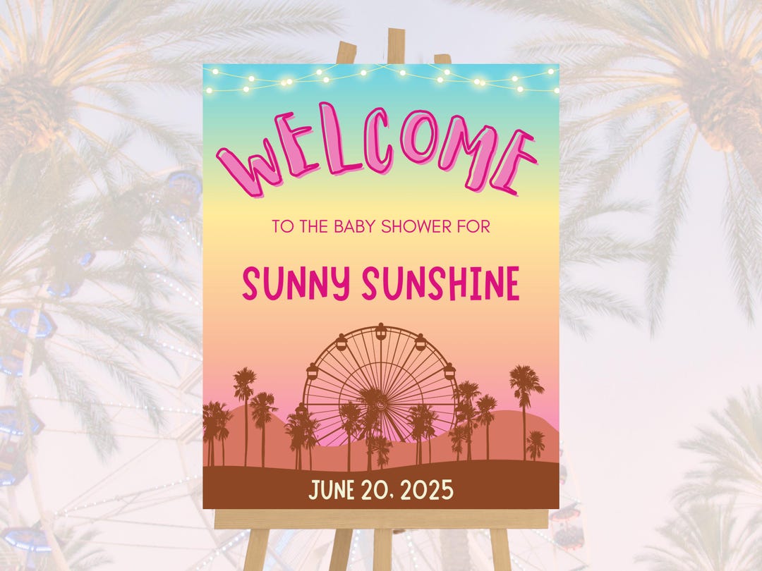 Festival-themed Party Welcome Sign, Editable | Festival Welcome Sign ...