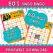 80s Music Bingo With Playlist, 40 Bingo Cards, Singo, 80s Bingo, 1980s ...