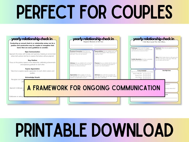 Yearly Relationship Review Couples Check in Year in Review Marriage ...