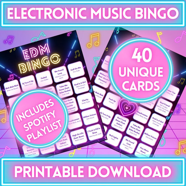 Edm Bingo - Etsy