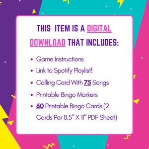 90s Music Bingo With Playlist, 60 Bingo Cards, Singo, 90s Bingo, 1990s ...