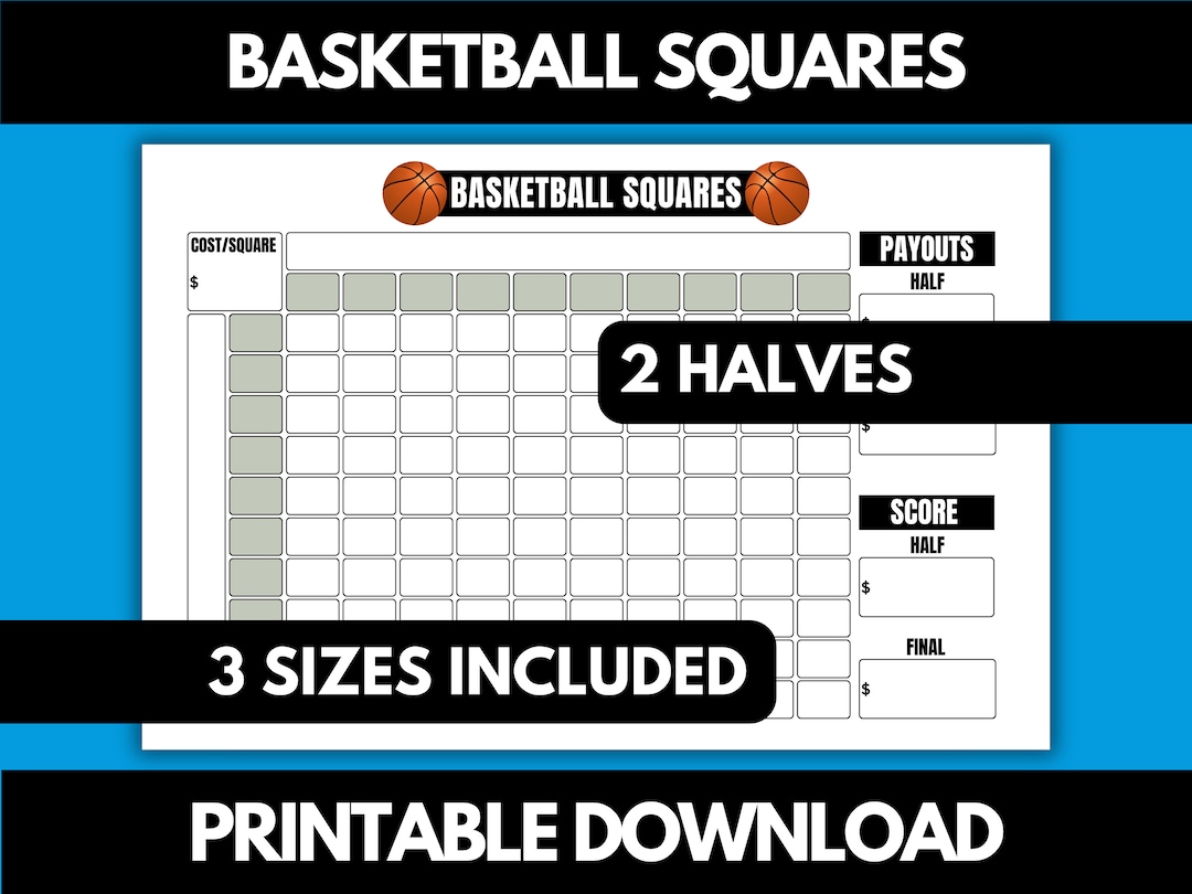Men's College Basketball Pool Squares | Basketball Party Games ...