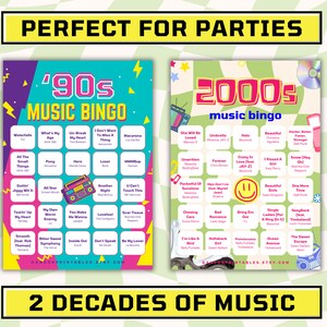 90s & 2000s Music Bingo: 20 Card Set, Party Games (digital Download) - Etsy