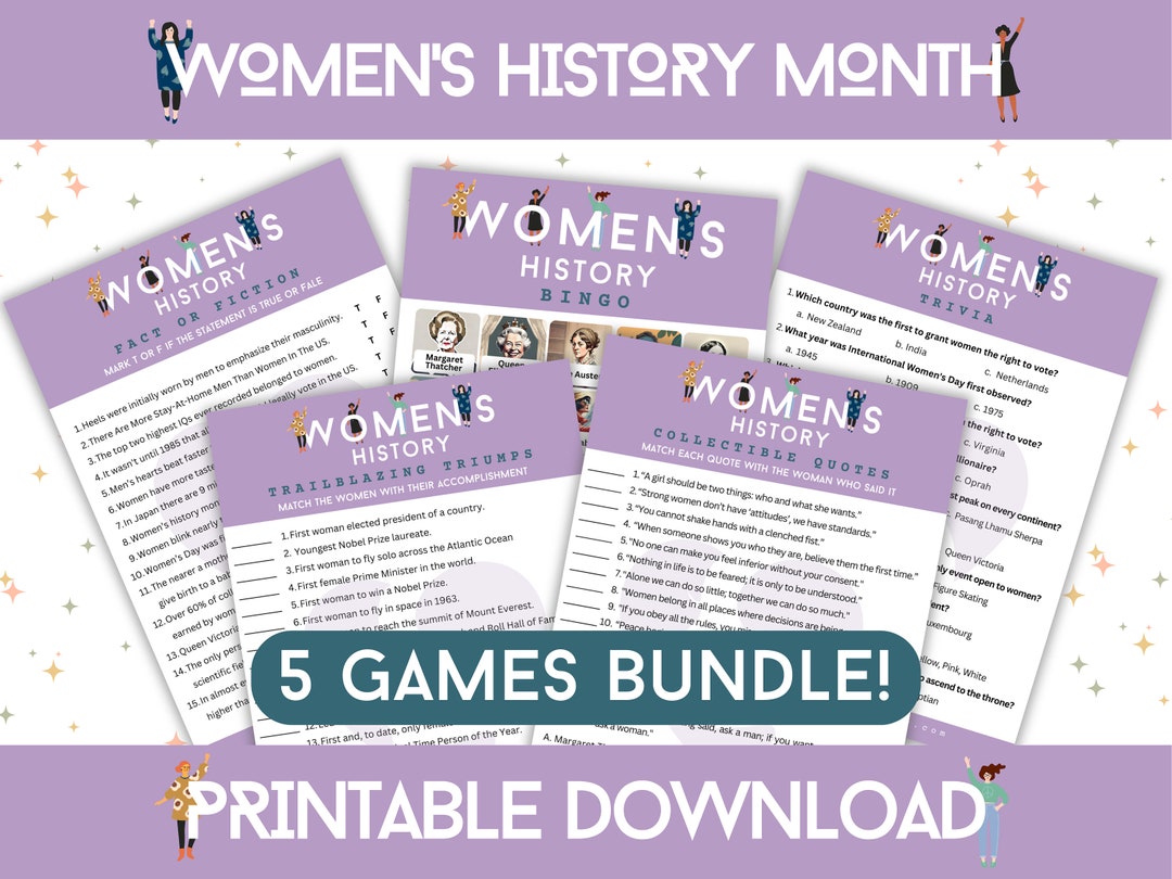 Women's History Month Game Bundle | International Women's Day Games ...