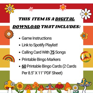 60s Music Bingo | 1960s Singo Bingo | 60 Bingo Cards | Music Bingo With ...