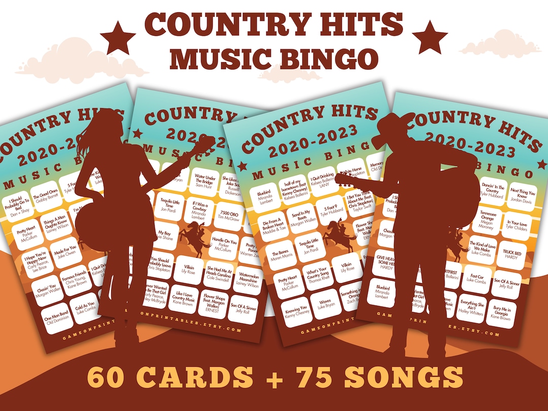 Country Music 2020-2023 Bingo With Playlist | Top Country Hits Music ...