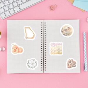 Georgia Sticker Sheet | Georgia State Symbols | 6 Kiss-cut Vinyl ...