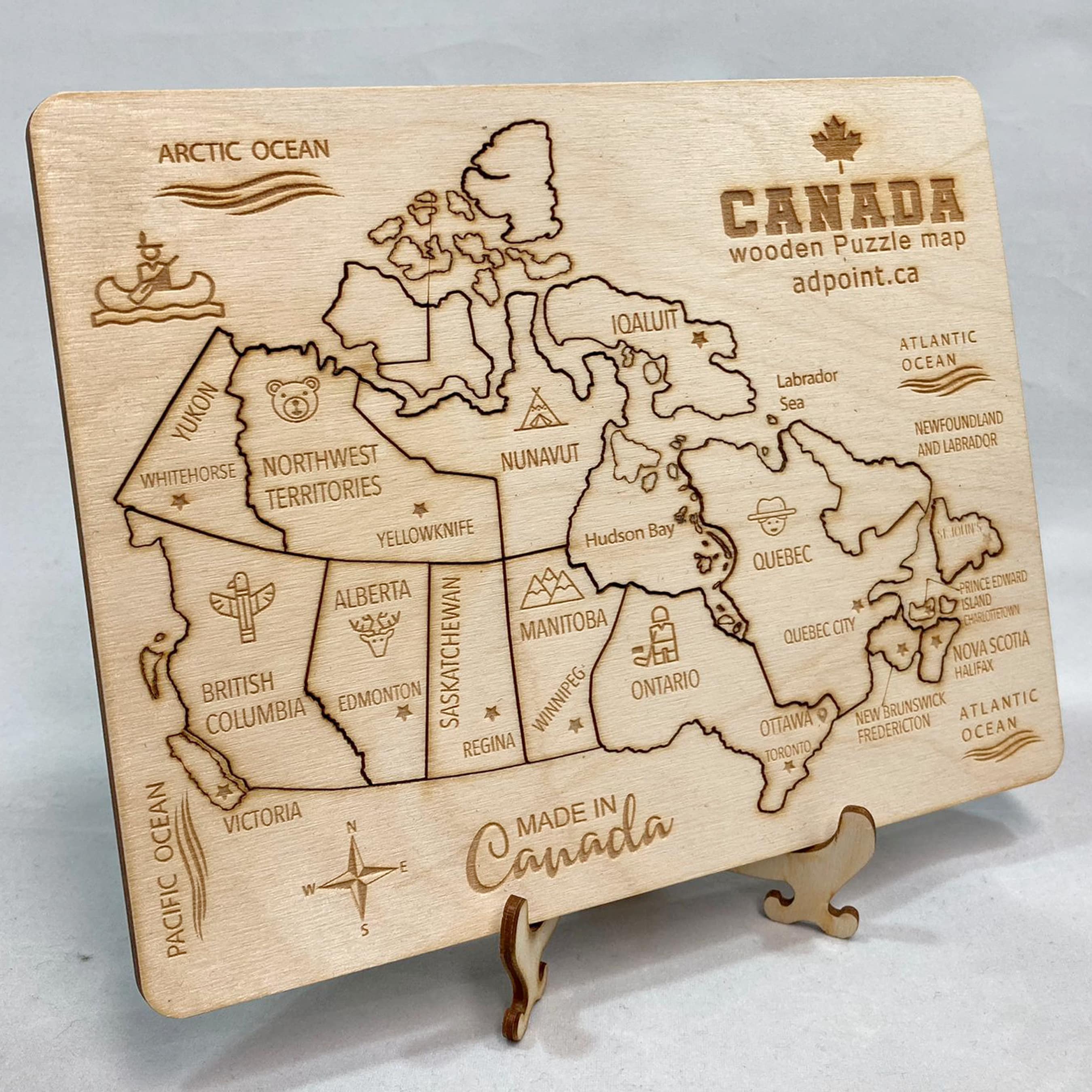 Personalized Wooden Map Puzzle of Canada - Etsy
