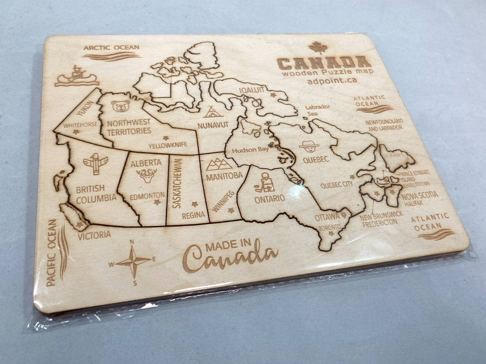 Personalized Wooden Map Puzzle of Canada - Etsy Canada
