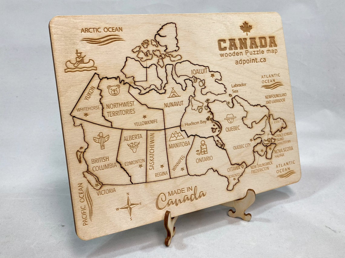 Personalized Wooden Map Puzzle of Canada - Etsy Canada