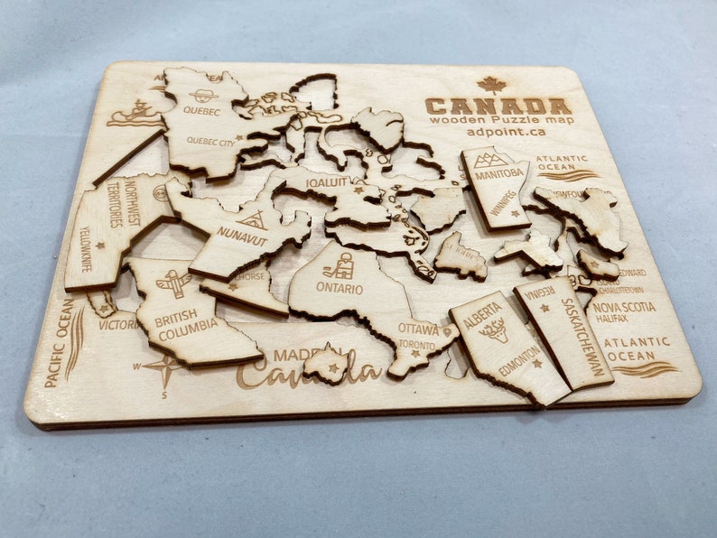 Personalized Wooden Map Puzzle of Canada - Etsy