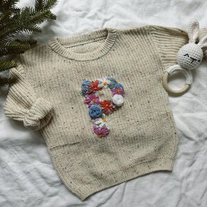 Hand Embroidered “letter” Design Sweater for Babies & Toddlers | Custom ...