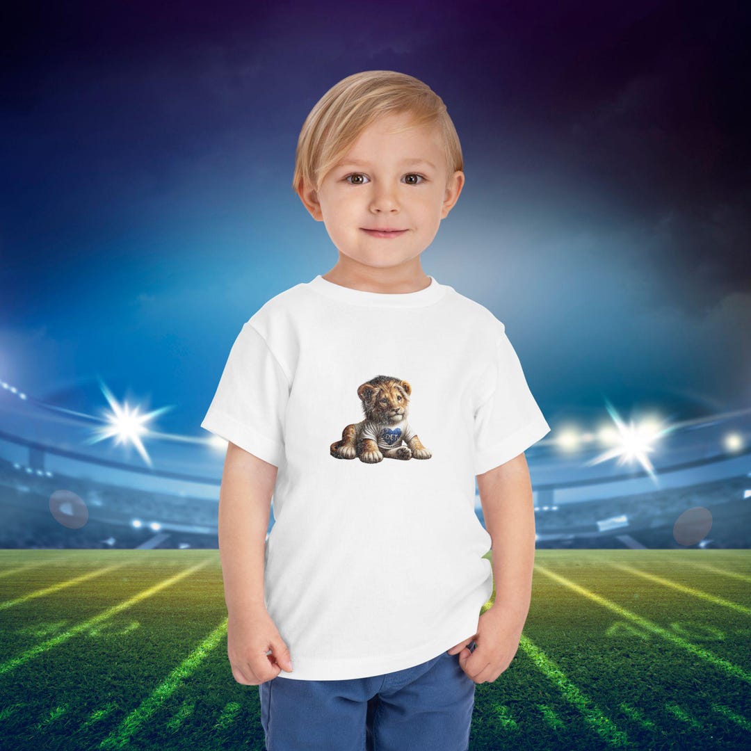 Cute Detroit Lions Cub Toddler Short Sleeve Tee, Kids Detroit Lions T ...