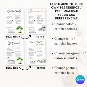 Spanish Welcome Sign for Airbnb and VRBO Hosts, Editable Vacation ...