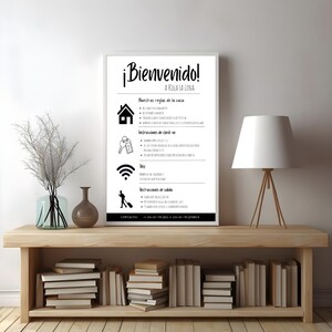 Spanish Welcome Sign for Airbnb and VRBO Hosts, Editable Vacation ...