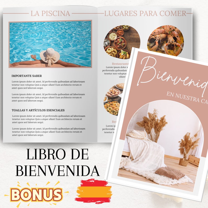 Spanish Welcome Book for Airbnb and VRBO Hosts, Editable Vacation ...