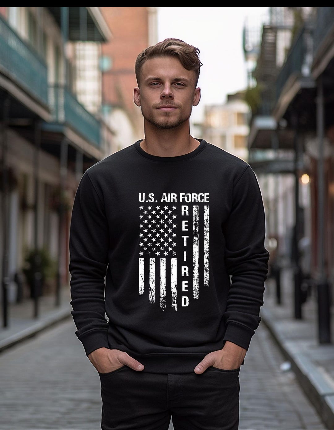 Retired Air Force Crewneck Sweatshirt, Military Veteran Sweatshirt, Air ...
