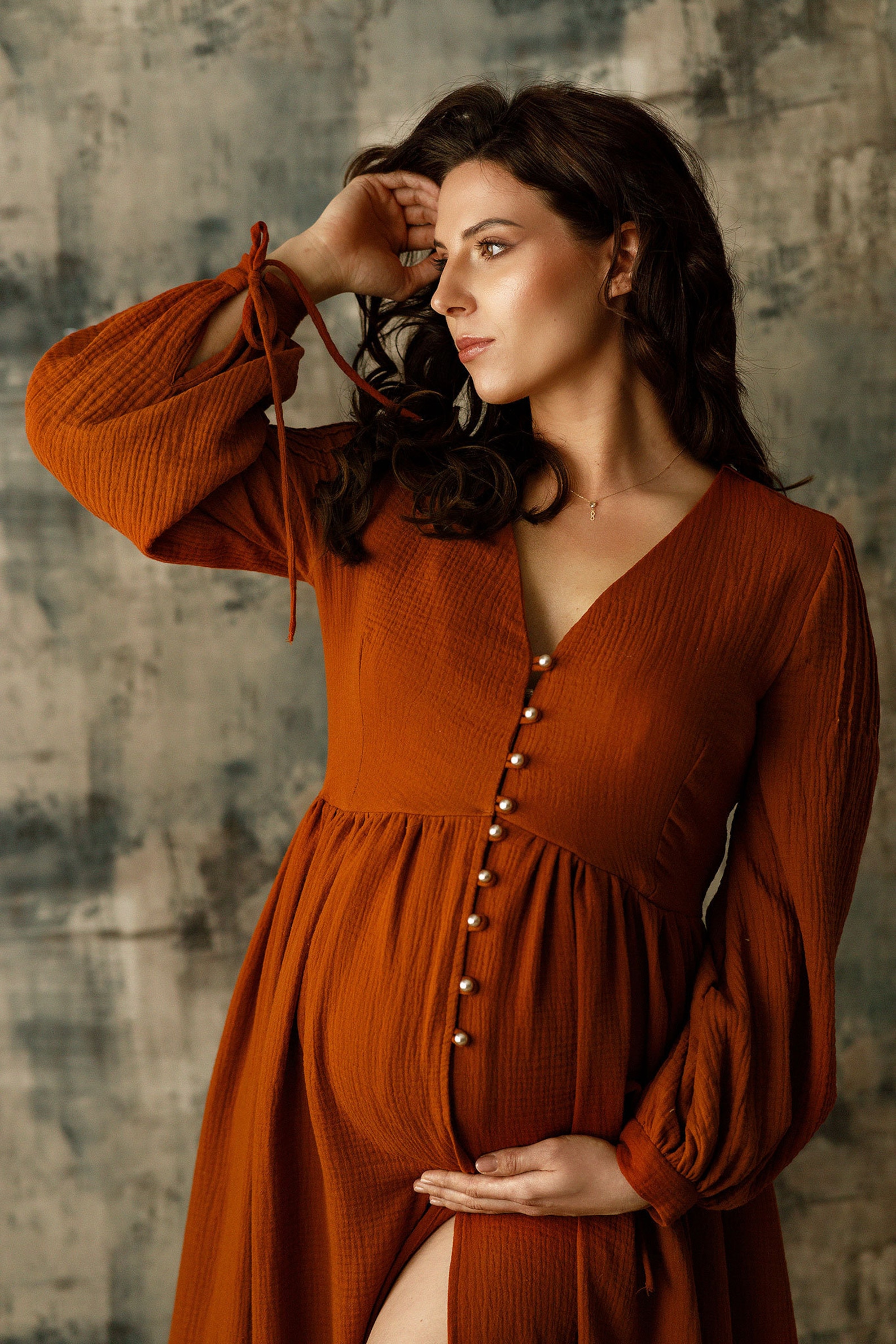 Zoja Maternity Photoshoot Dress | Elegant Maxi Baby Bump Gown ...