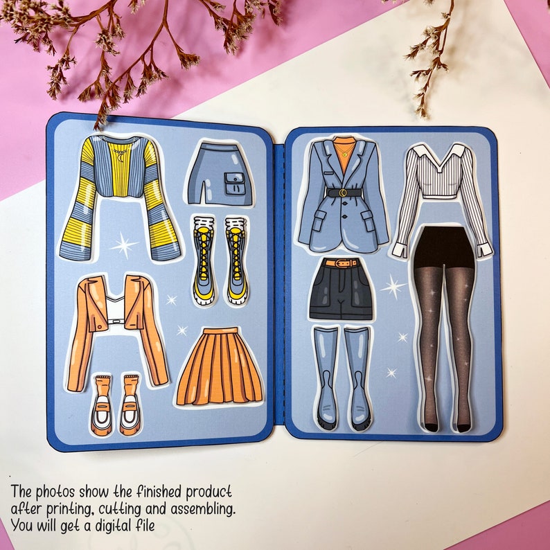 Printable Paper Doll Busy Book Fashion Paper Doll Dress up Girls ...